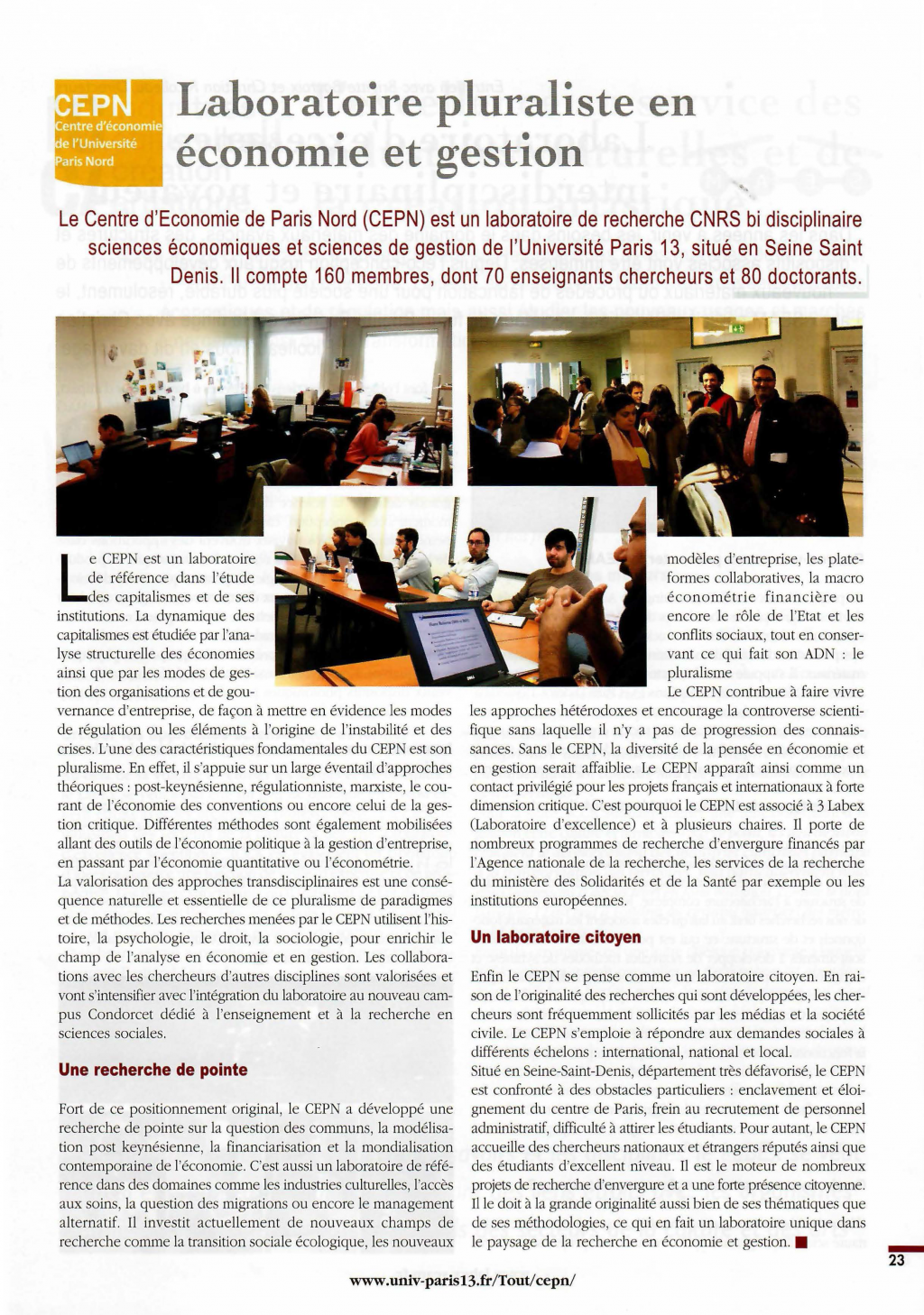 Le laboratoire | CEPN (Centre d'Economie de l'Université Paris 13)